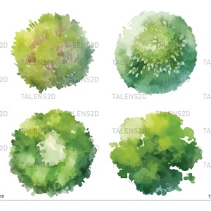 Tree Top View, 2D Landscape Clipart in PNG - Etsy