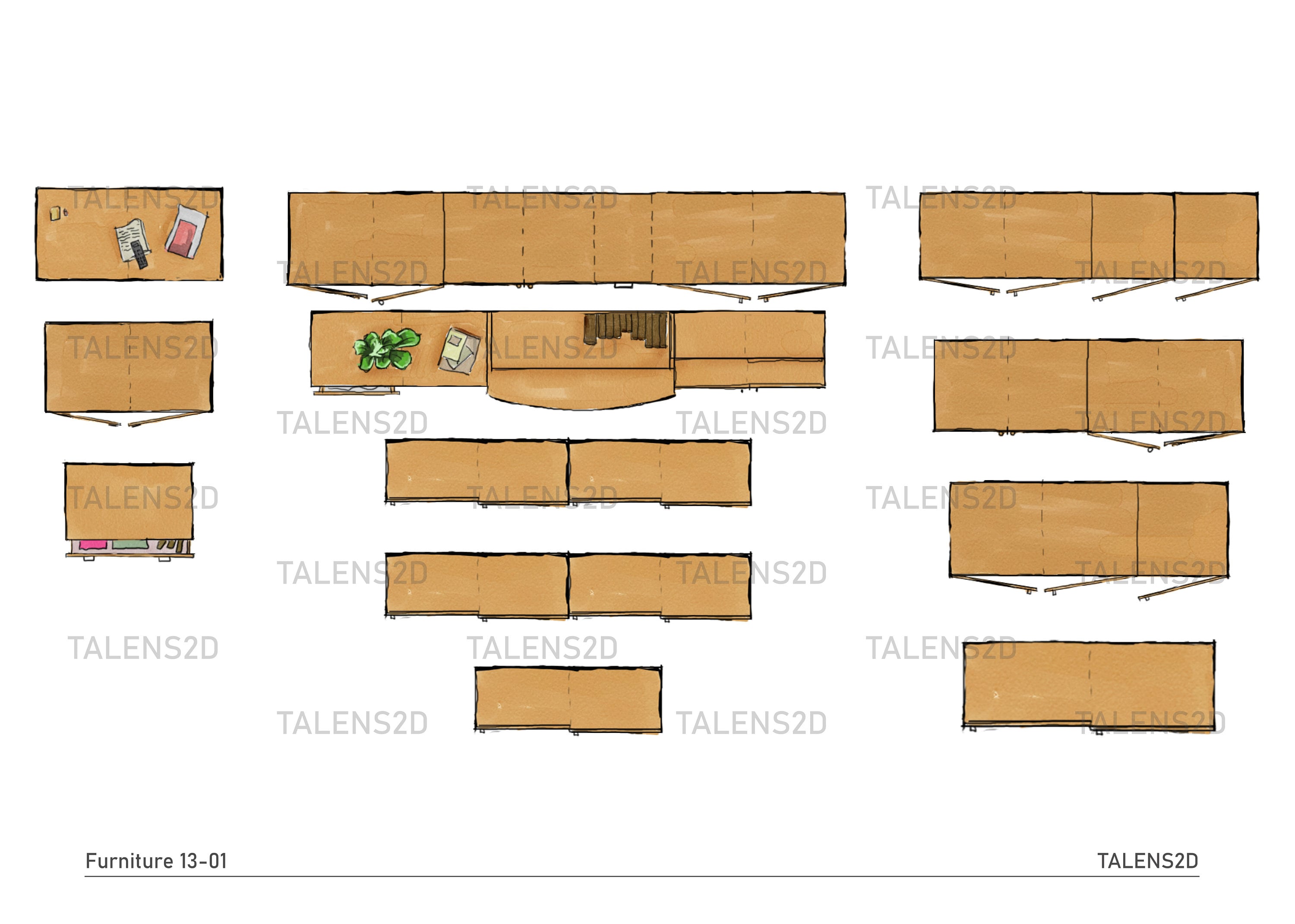 Cabinet Top View, 2D Top View PNG for Floor Plan, PNG Files for ...