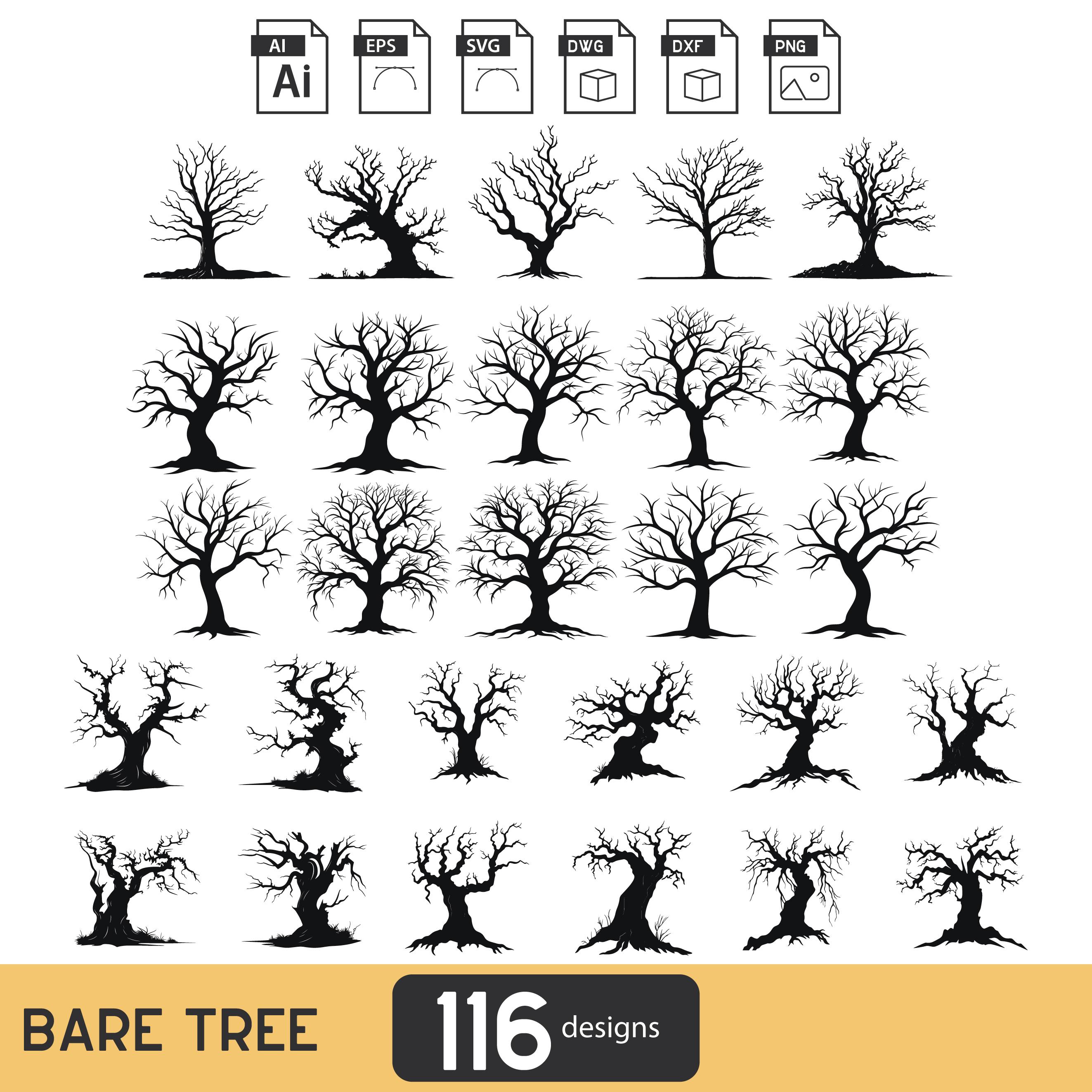 Bare Tree SVG Bundle, Bare Trees SVG, Bare Tree Silhouette, Bare Tree Print, Bare Tree Clipart ...