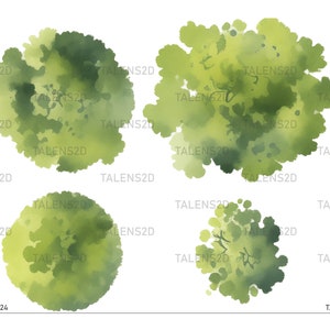 Tree Top View, 2D Landscape Clipart in PNG - Etsy
