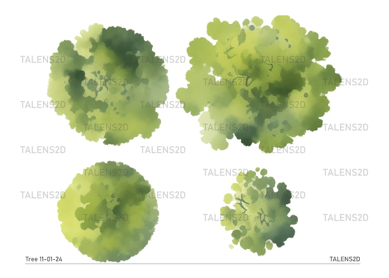 Tree Top View, 2D Landscape Clipart in PNG - Etsy