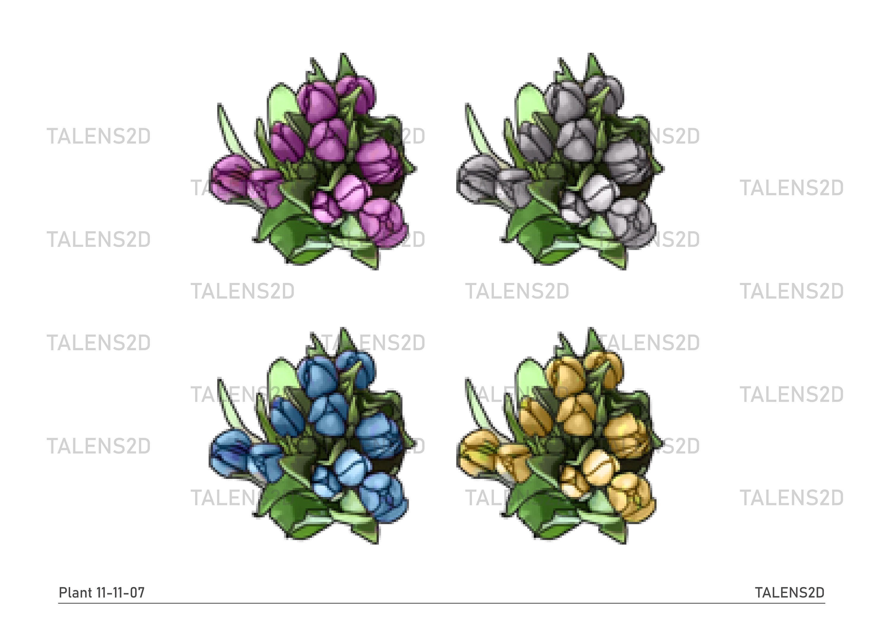 Plant Top View, Landscape Plants, Hand Painted Plant Top Symbols for ...