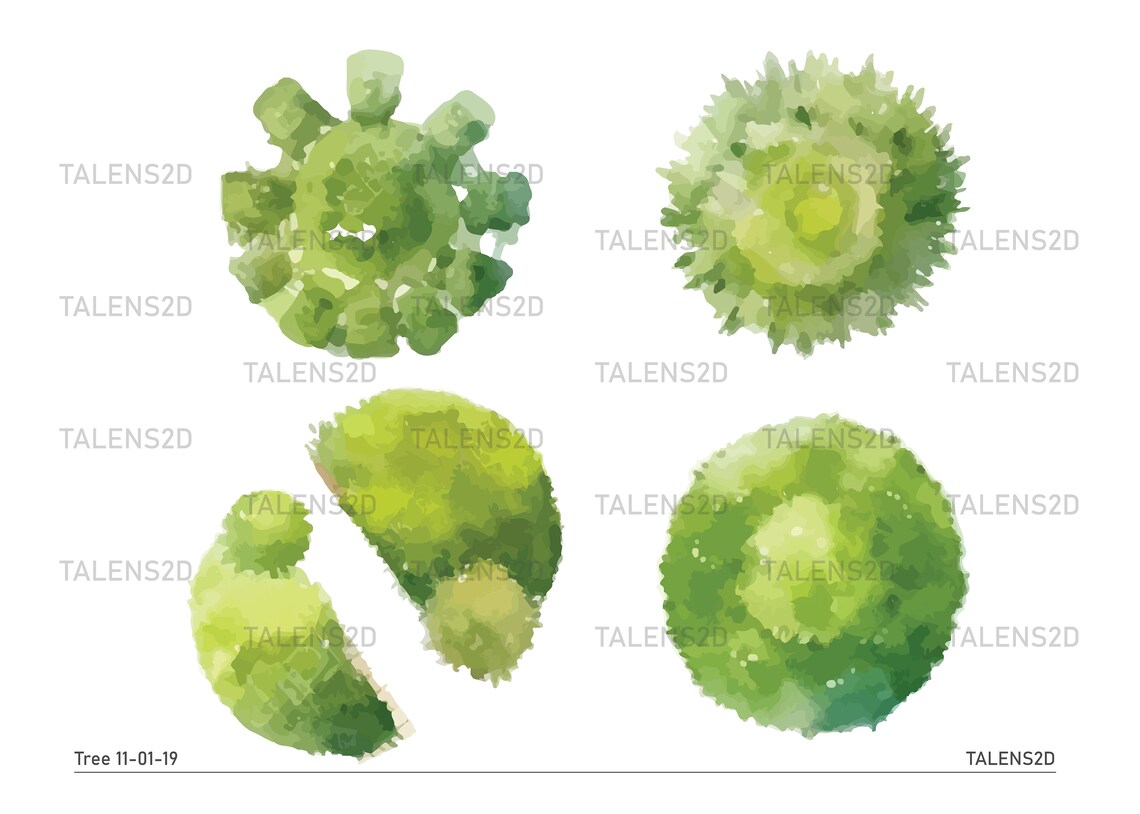 Tree Top View, 2D Landscape Clipart in PNG - Etsy