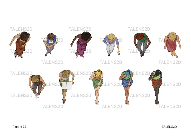 People Top View, 2D Landscape Top View for Floor Plans, PNG Files for ...