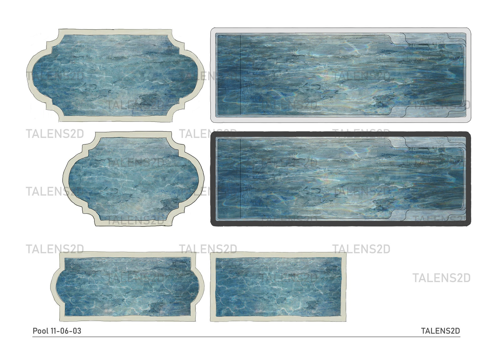 Pool Top View, 2D Landscape Top View for Floor Plans, PNG Files for ...