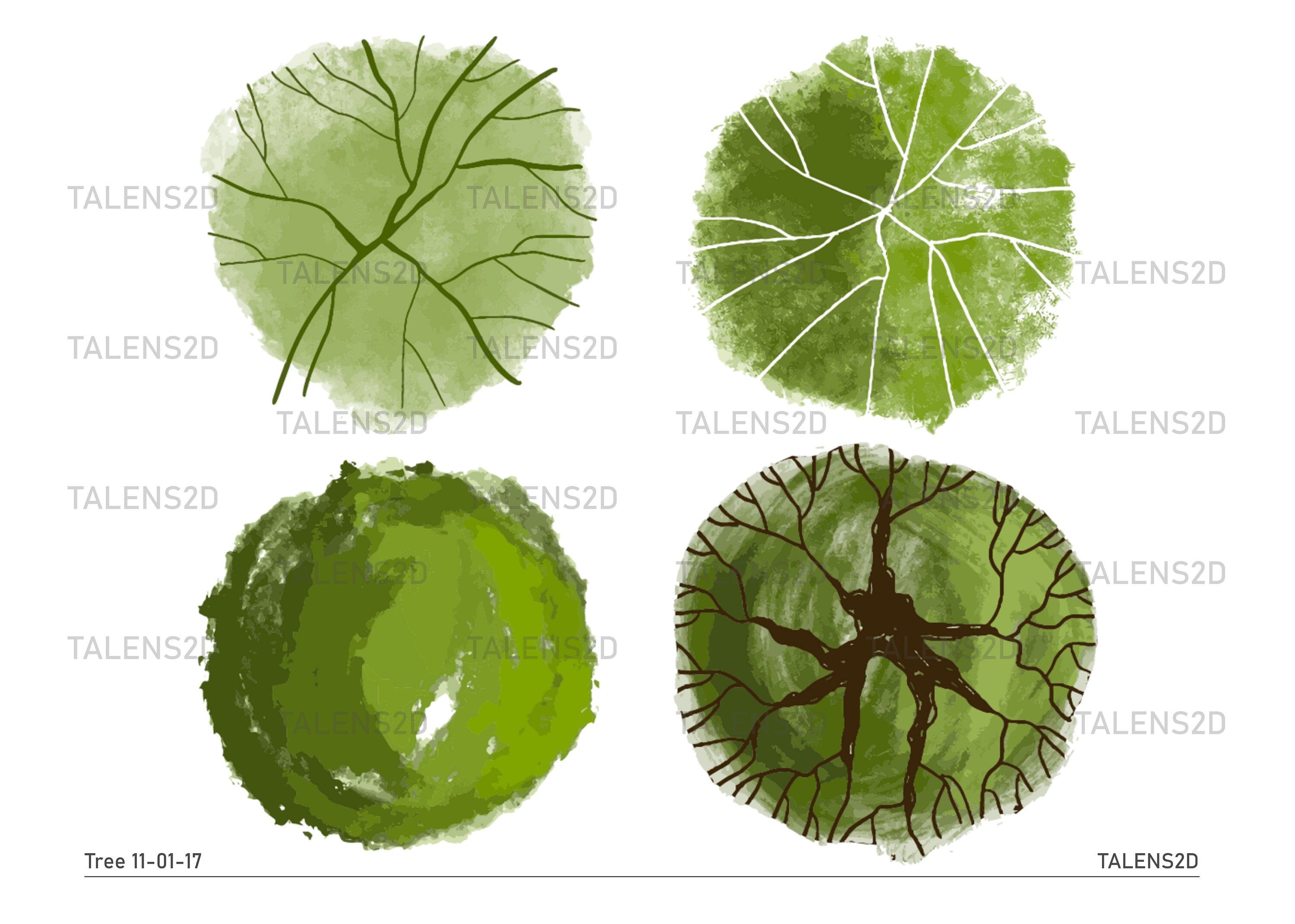 Tree Top View, 2D Landscape Clipart in PNG - Etsy