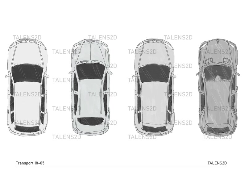Car Top View, 2D Top View PNG for Floor Plan, PNG Files for Download ...
