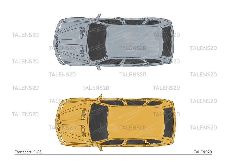 Car Top View, 2D Top View PNG for Floor Plan, PNG Files for Download ...