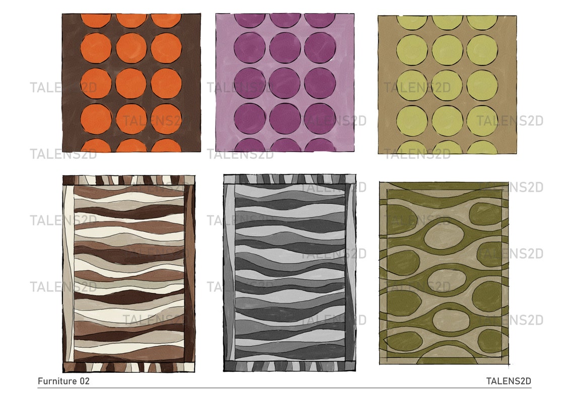 Carpet Furniture Top View, 2D Furniture Top View for Floor Plans, PNG ...