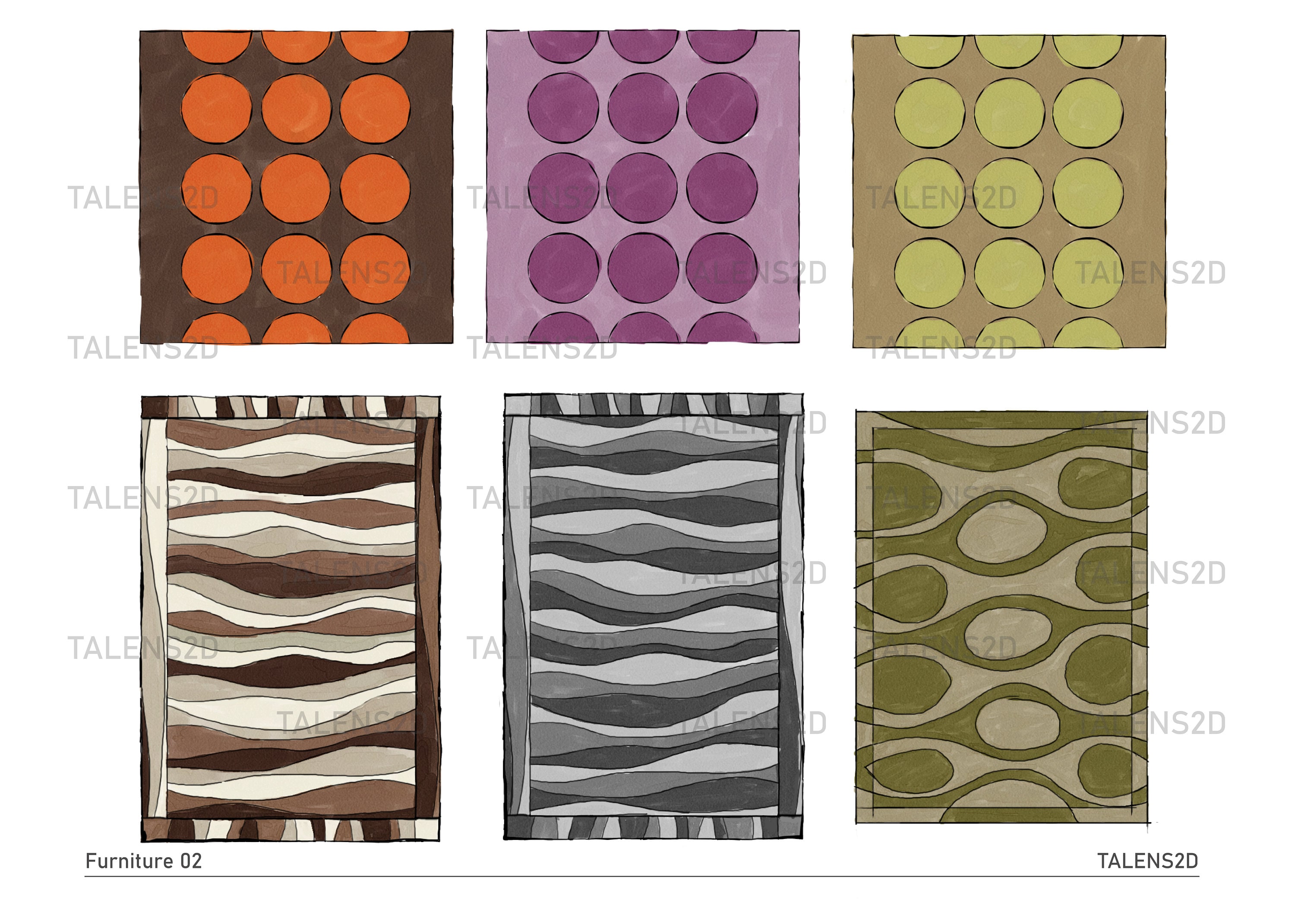 Carpet Furniture Top View, 2D Furniture Top View for Floor Plans, PNG ...