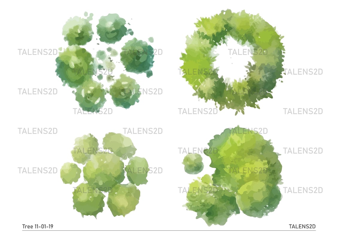 Tree Top View, 2D Landscape Clipart in PNG - Etsy