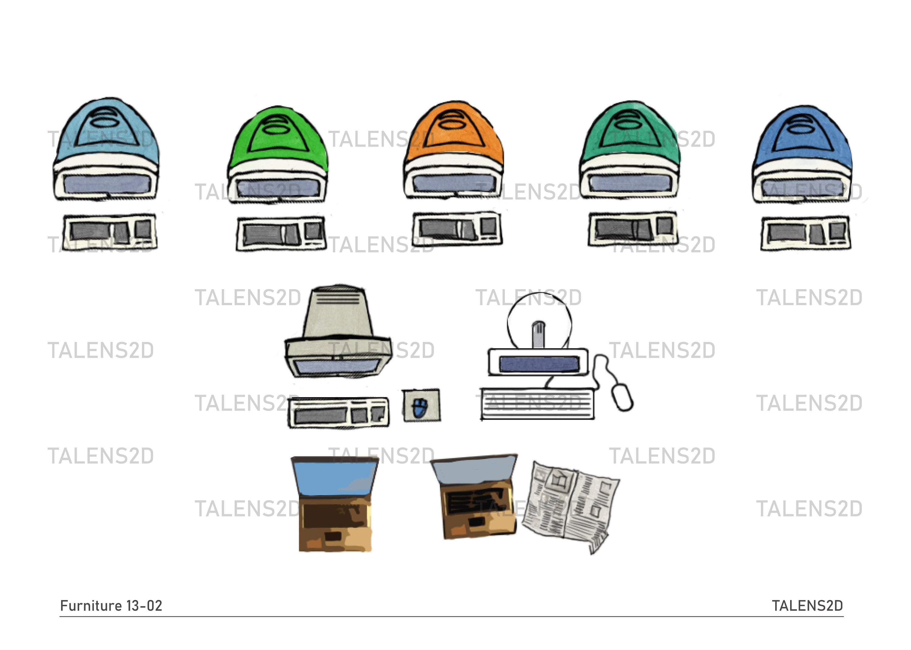 Study Furniture Top View, 2D Top View PNG for Floor Plan, PNG Files for ...