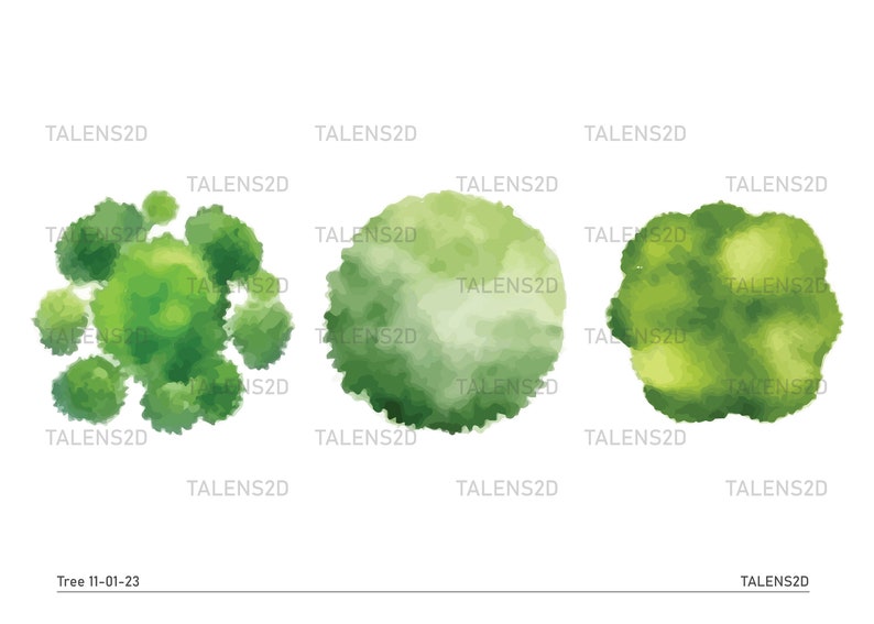 Tree Top View, 2D Landscape Clipart in PNG - Etsy