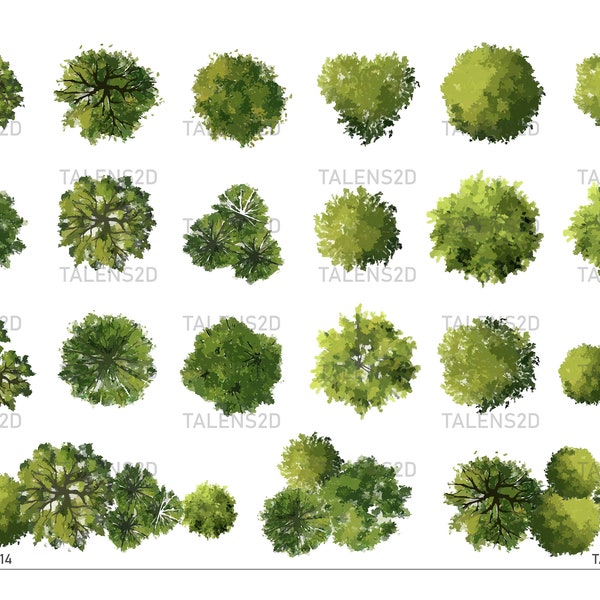 Tree Top View, 2D Landscape Clipart in PNG - Etsy Canada