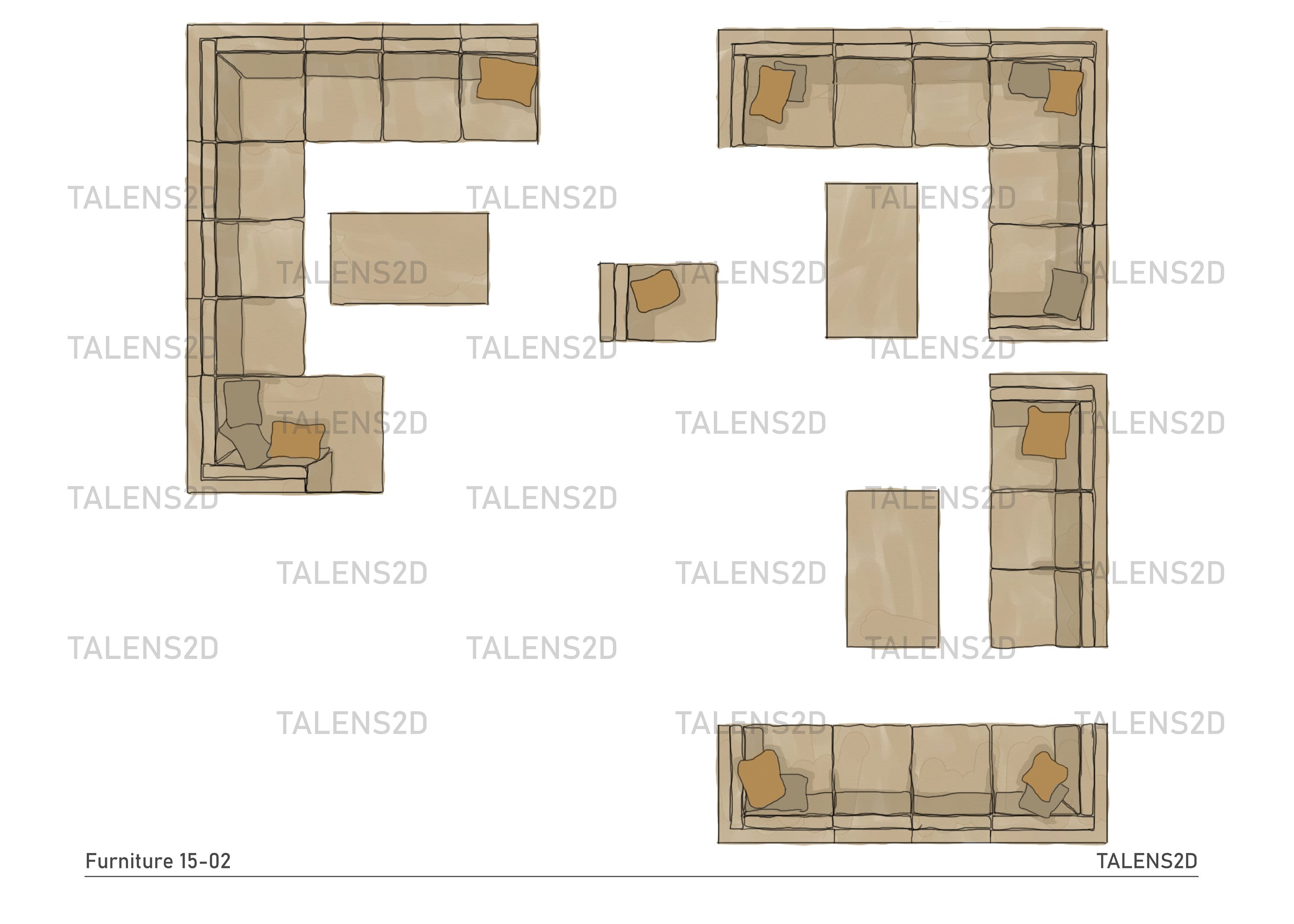 Sofa Top View, 2D Top View PNG for Floor Plan, PNG Files for Download ...