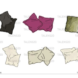 Pillows Top View, 2D Top View PNG for Floor Plan, PNG Files for ...