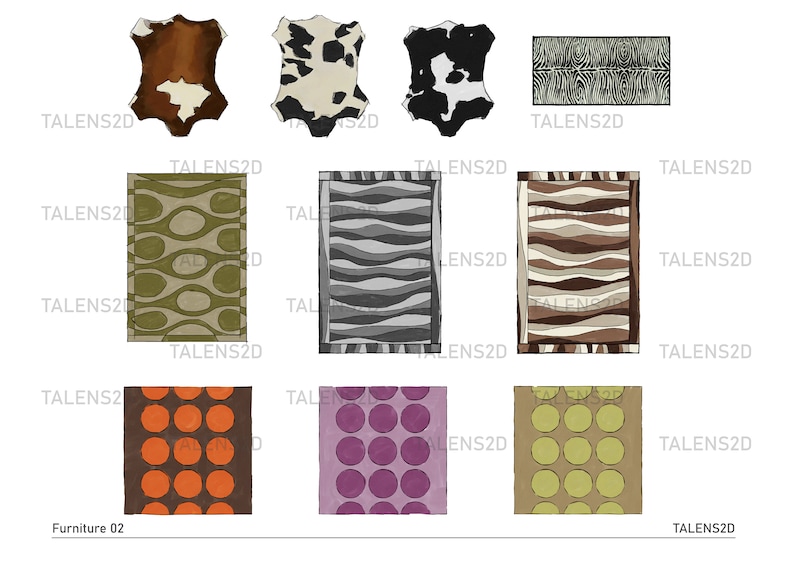 Carpet Furniture Top View, 2D Furniture Top View for Floor Plans, PNG ...