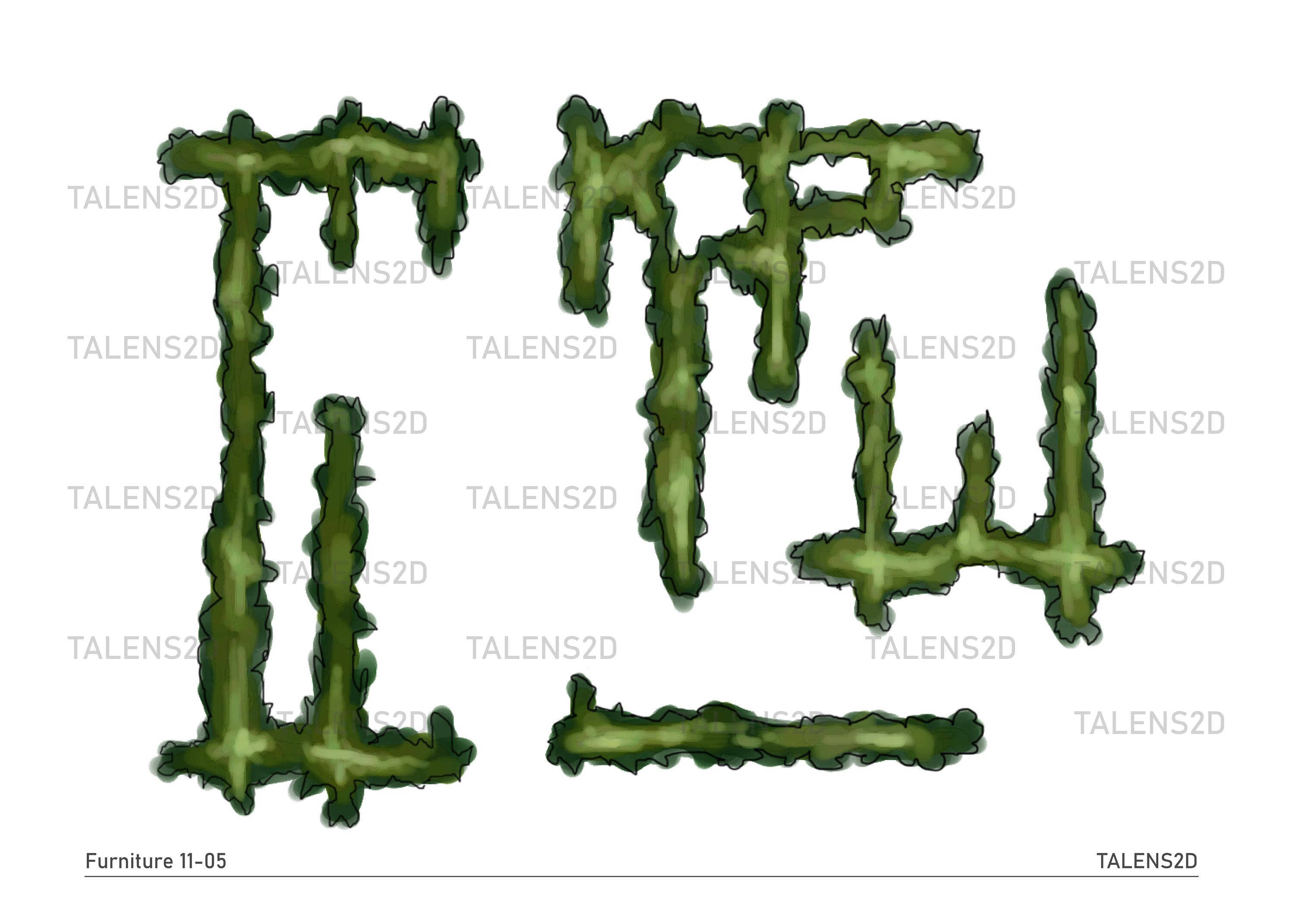 2D Landscape Top View: Pergola & Garden Elements (PNG Files) - Etsy