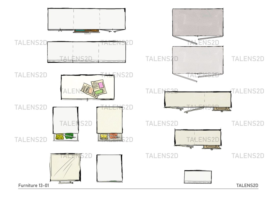 Cabinet Top View, 2D Top View PNG for Floor Plan, PNG Files for ...
