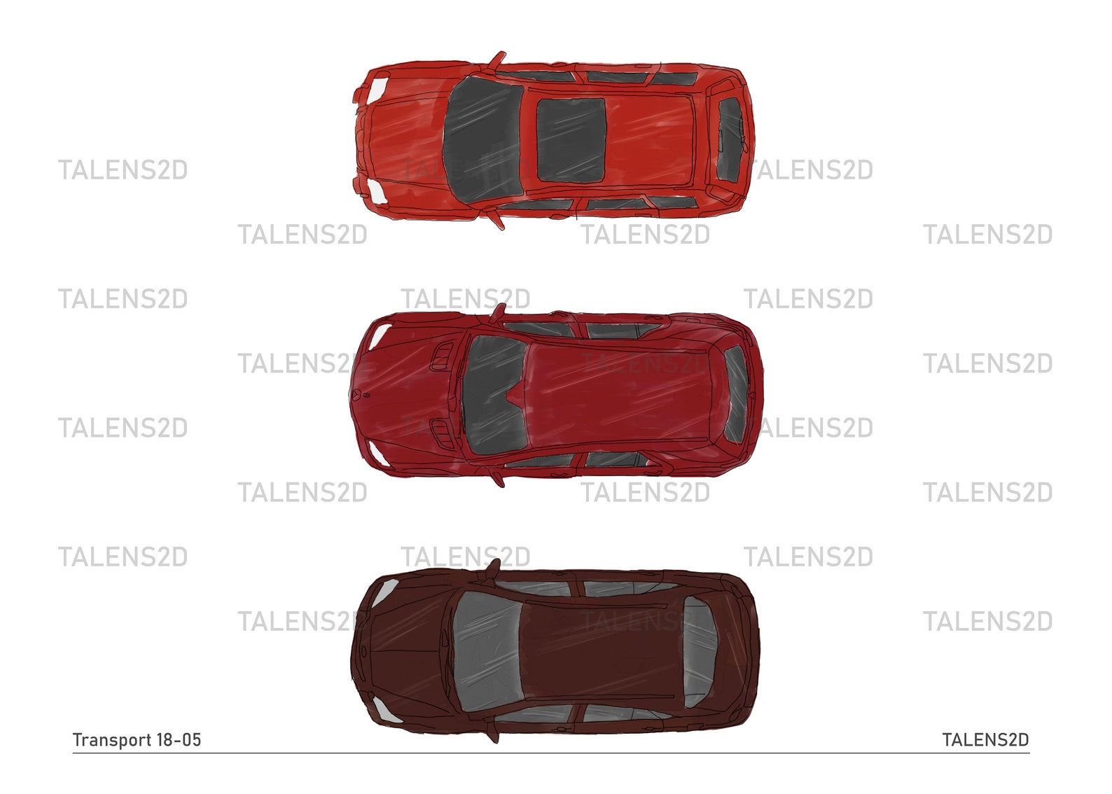Car Top View, 2D Top View PNG for Floor Plan, PNG Files for Download - Etsy