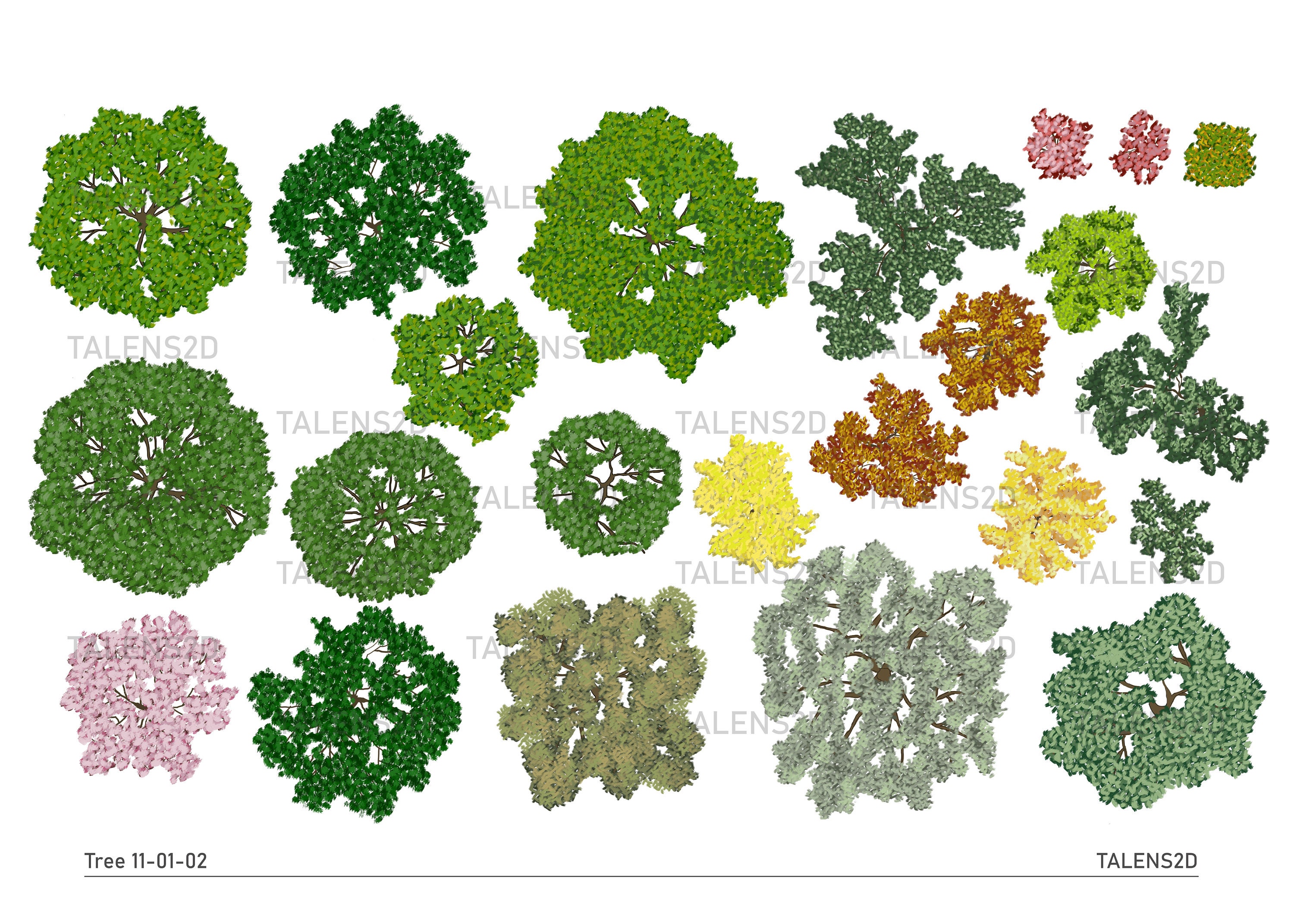 Tree Top View 2D Landscape Clipart in PNG - Etsy Australia