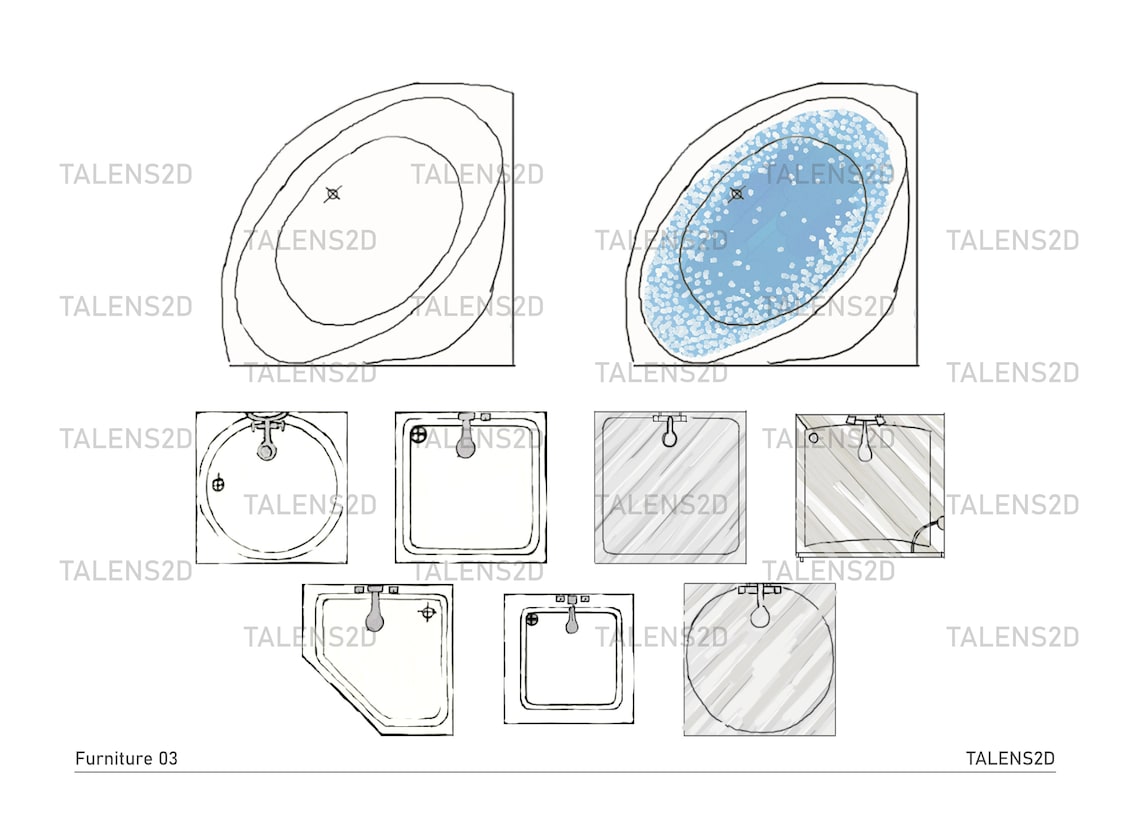 Bathroom Top View, 2D Top View PNG for Floor Plan, PNG Files for ...