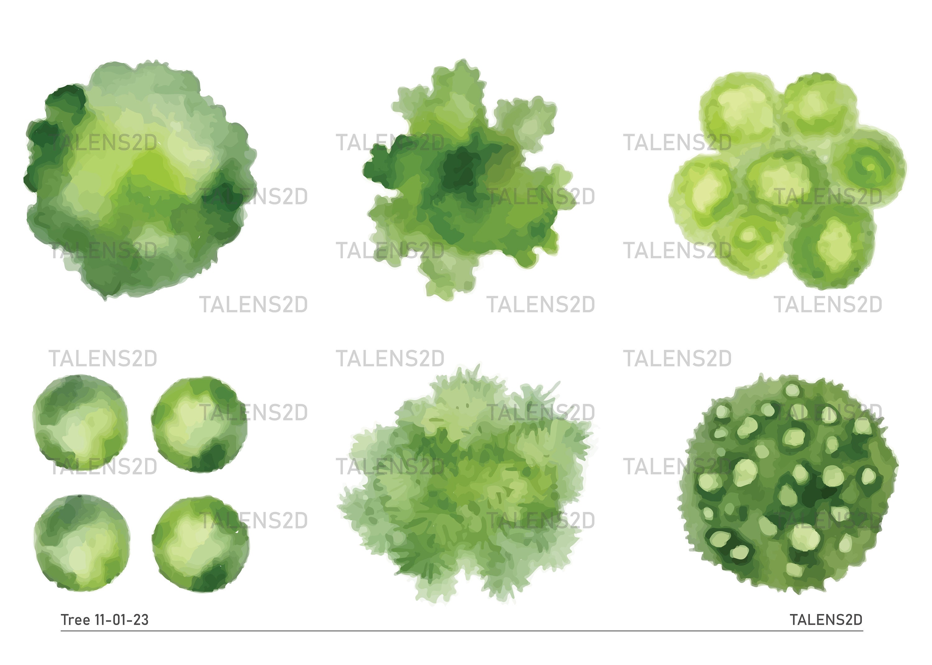 Tree Top View, 2D Landscape Clipart in PNG - Etsy