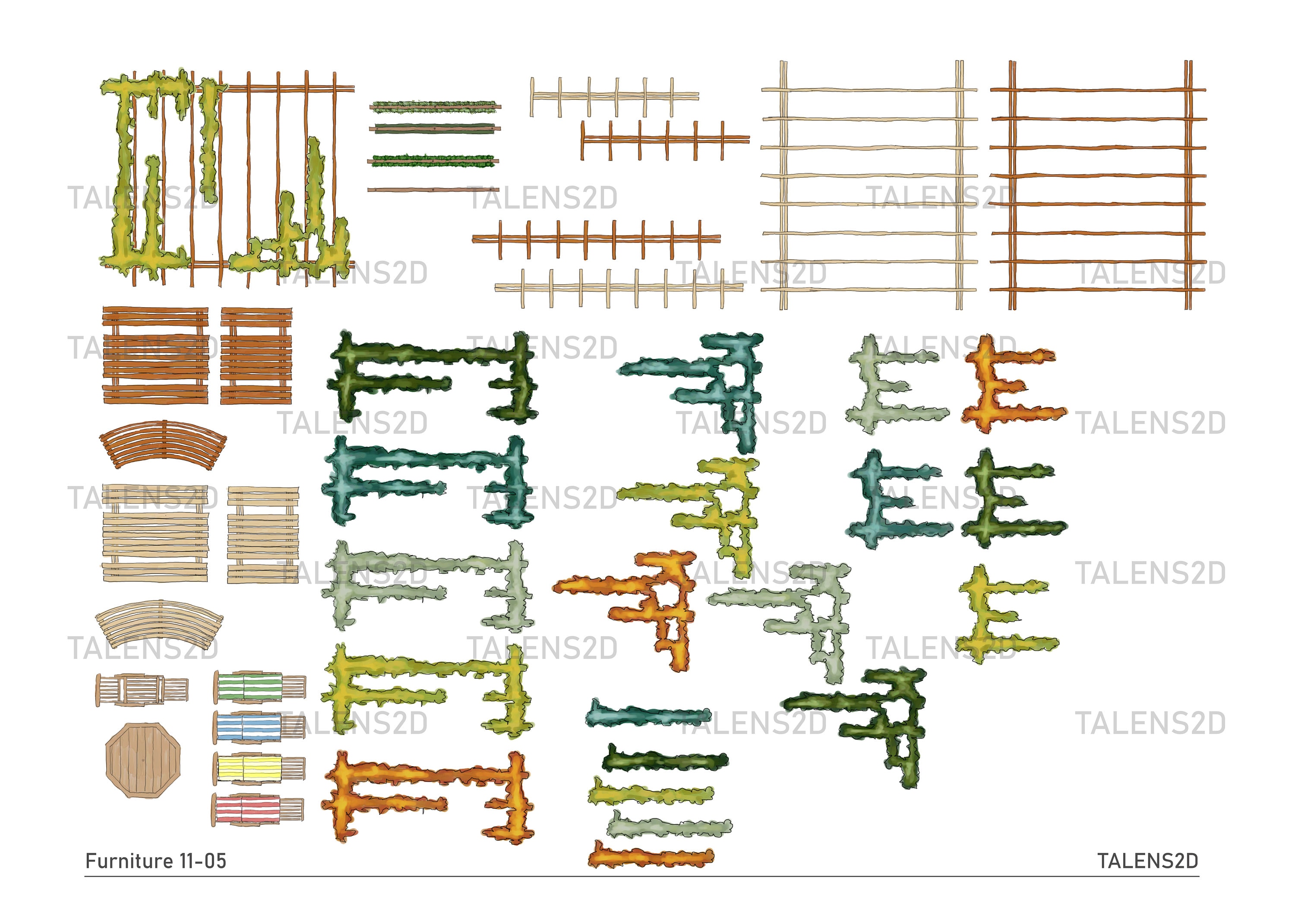 Pergola Top View, 2D Landscape Top View for Floor Plans, PNG Files for ...
