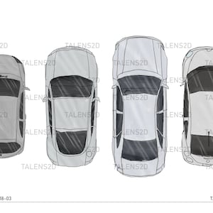 Car Top View, 2D Top View PNG for Floor Plan, PNG Files for Download - Etsy