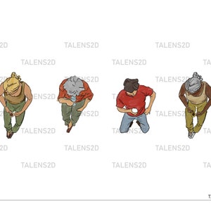 People Top View, 2D Landscape Top View for Floor Plans, PNG Files for ...