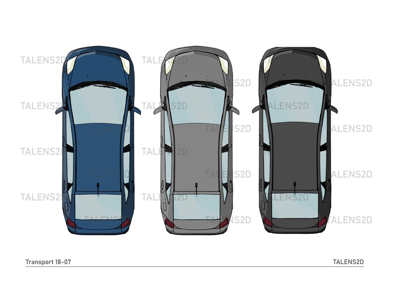 Car Top View, 2D Top View PNG for Floor Plan, PNG Files for Download - Etsy