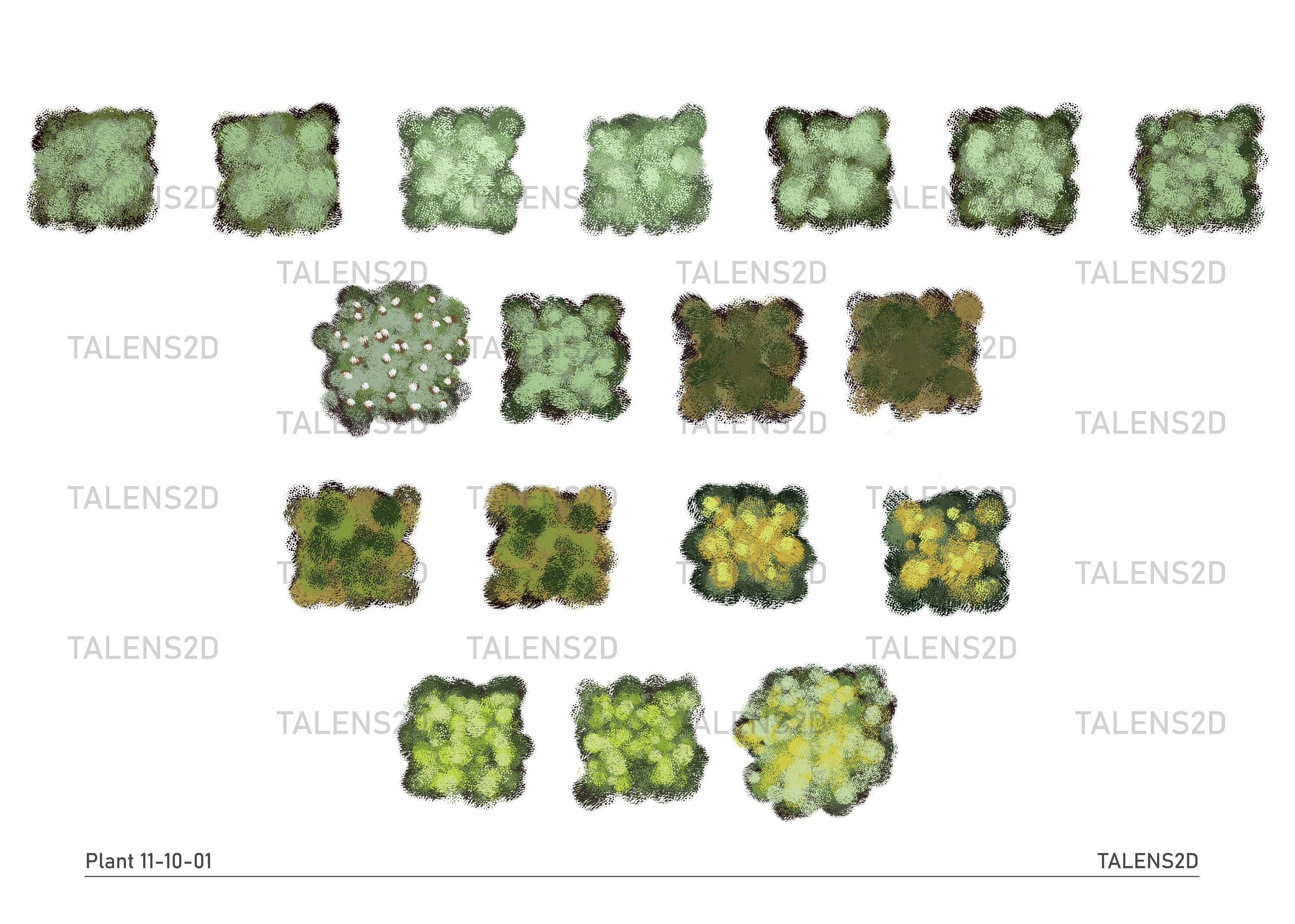 Plant Top View, 2D Landscape Clipart in PNG - Etsy