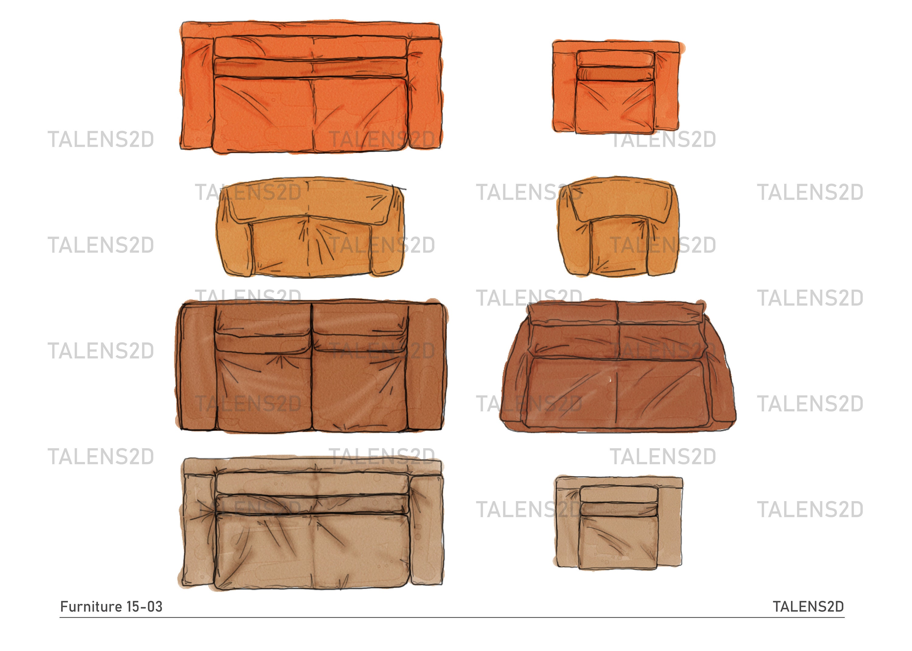 Sofa Top View, 2D Top View PNG for Floor Plan, PNG Files for Download ...