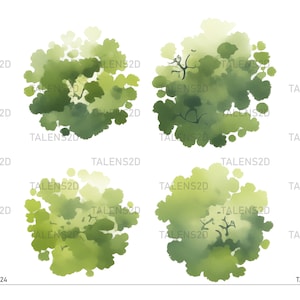 Tree Top View, 2D Landscape Clipart in PNG - Etsy