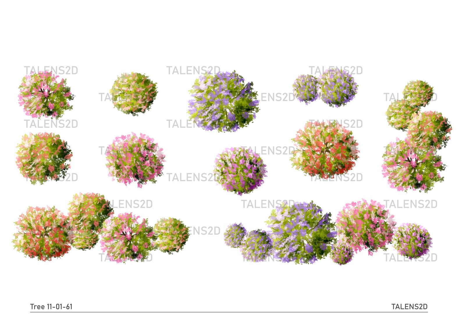 Tree Top View, 2D Landscape Clipart in PNG - Etsy