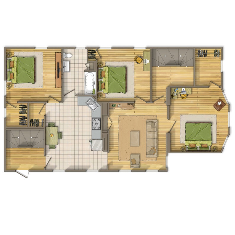 Sofa Furniture Top View 2D Furniture Top View for Floor - Etsy