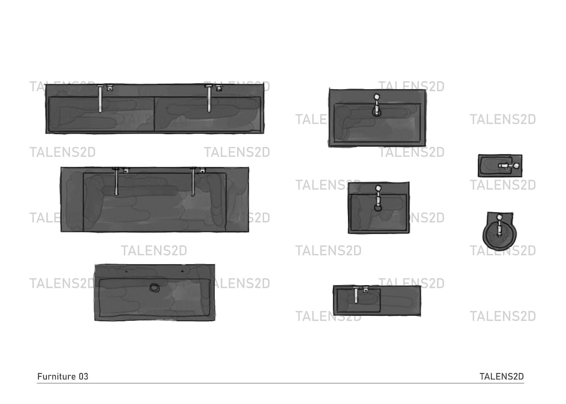 Bathroom Top View, 2D Top View PNG for Floor Plan, PNG Files for ...
