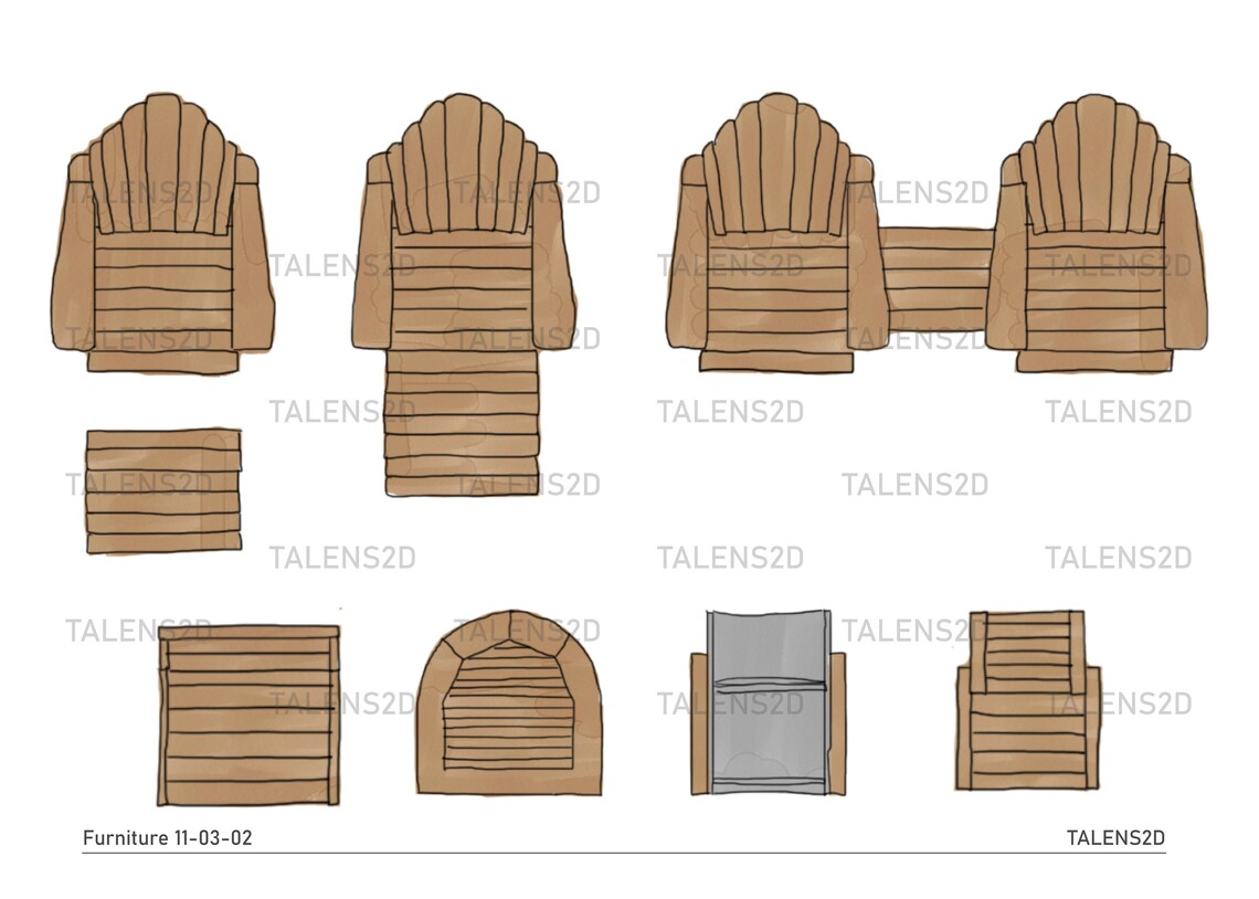 2D Garden Furniture Top View for Floor Plans (PNG Files) - Etsy