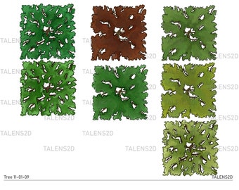 Tree Top View| VOL1 | Tree Vector | 28 Top View Trees | Instant ...