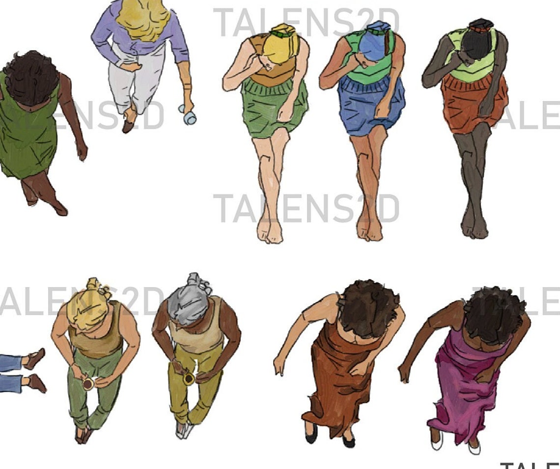 People Top View 2D Landscape Top View for Floor Plans PNG - Etsy