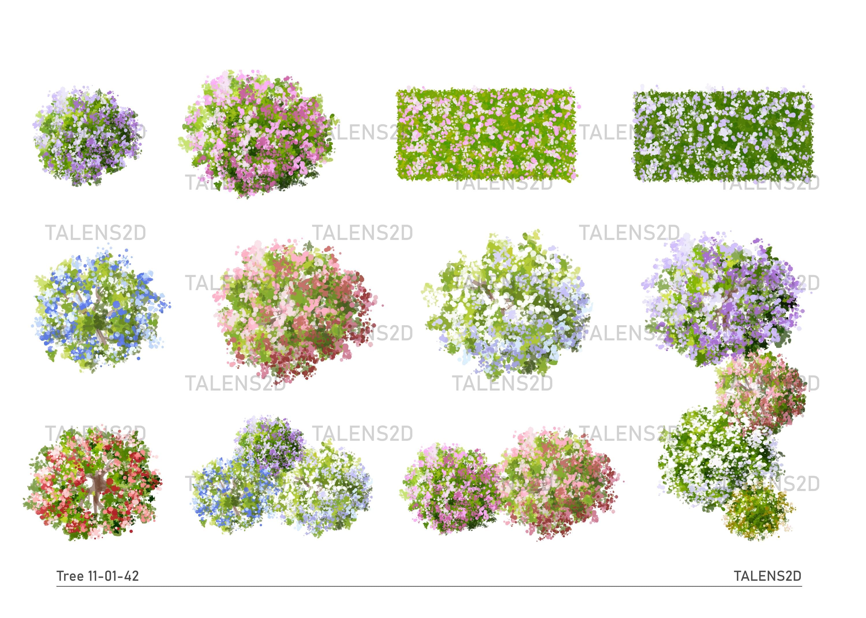 Tree Top View, 2D Landscape Clipart in PNG - Etsy