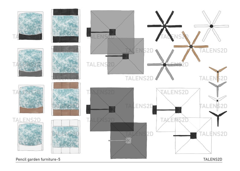 Furniture Garden Top View 2D Landscape Top View for Floor - Etsy