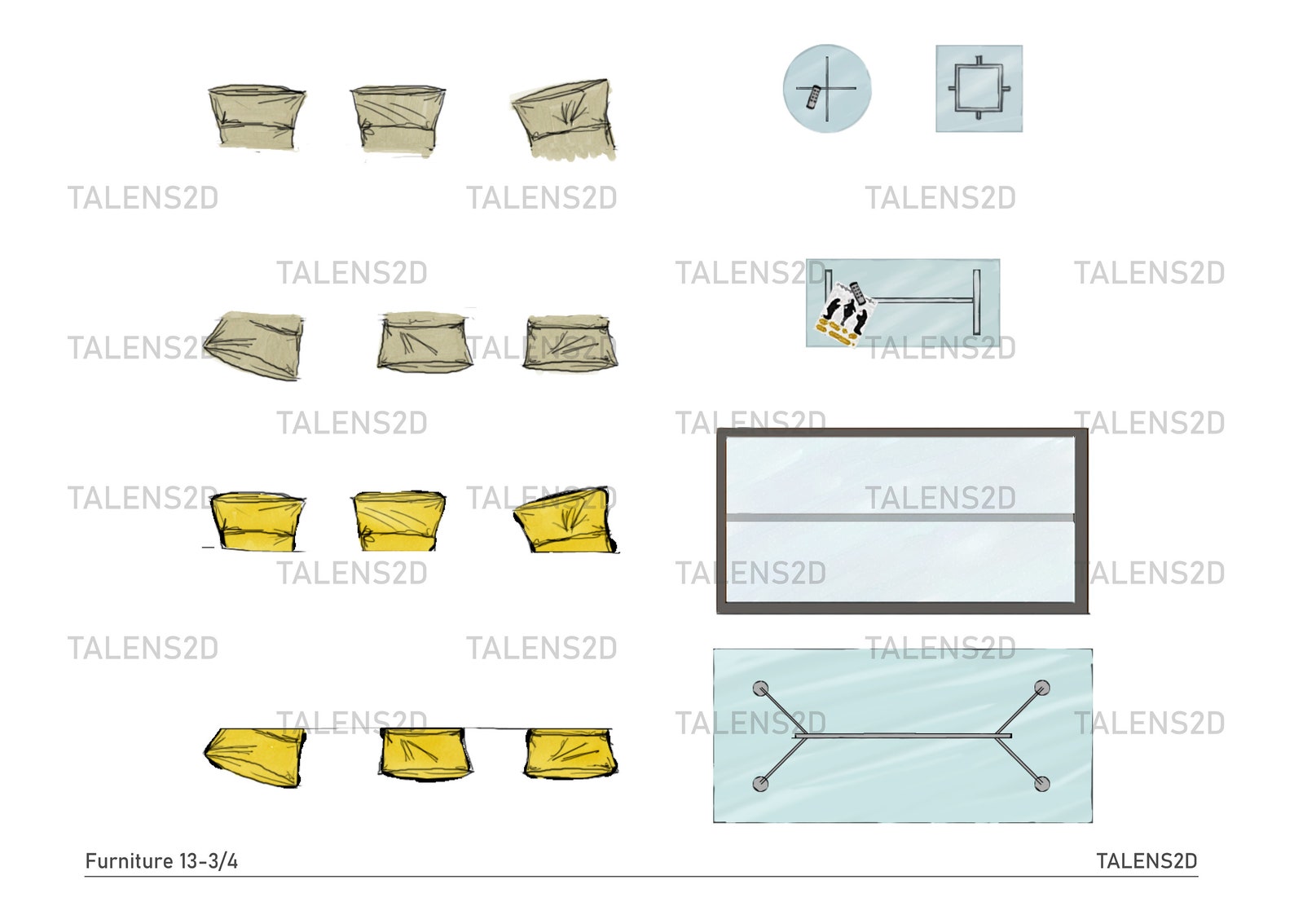 Table Top View, 2D Top View PNG for Floor Plan, PNG Files for Download ...