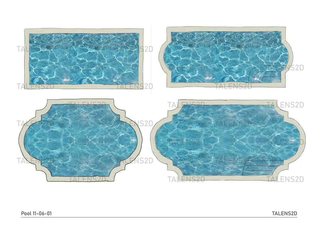 Pool Top View, 2D Landscape Top View for Floor Plans, PNG Files for ...