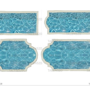 Pool Top View, 2D Landscape Top View for Floor Plans, PNG Files for ...