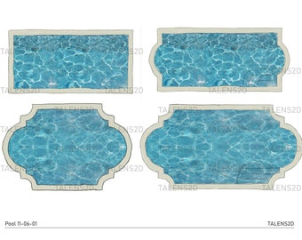 Pool Top View, 2D Landscape Top View for Floor Plans, PNG Files for ...