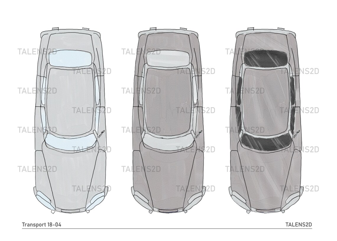 Car Top View PNG: 2D Floor Plan Graphics (digital Download) - Etsy