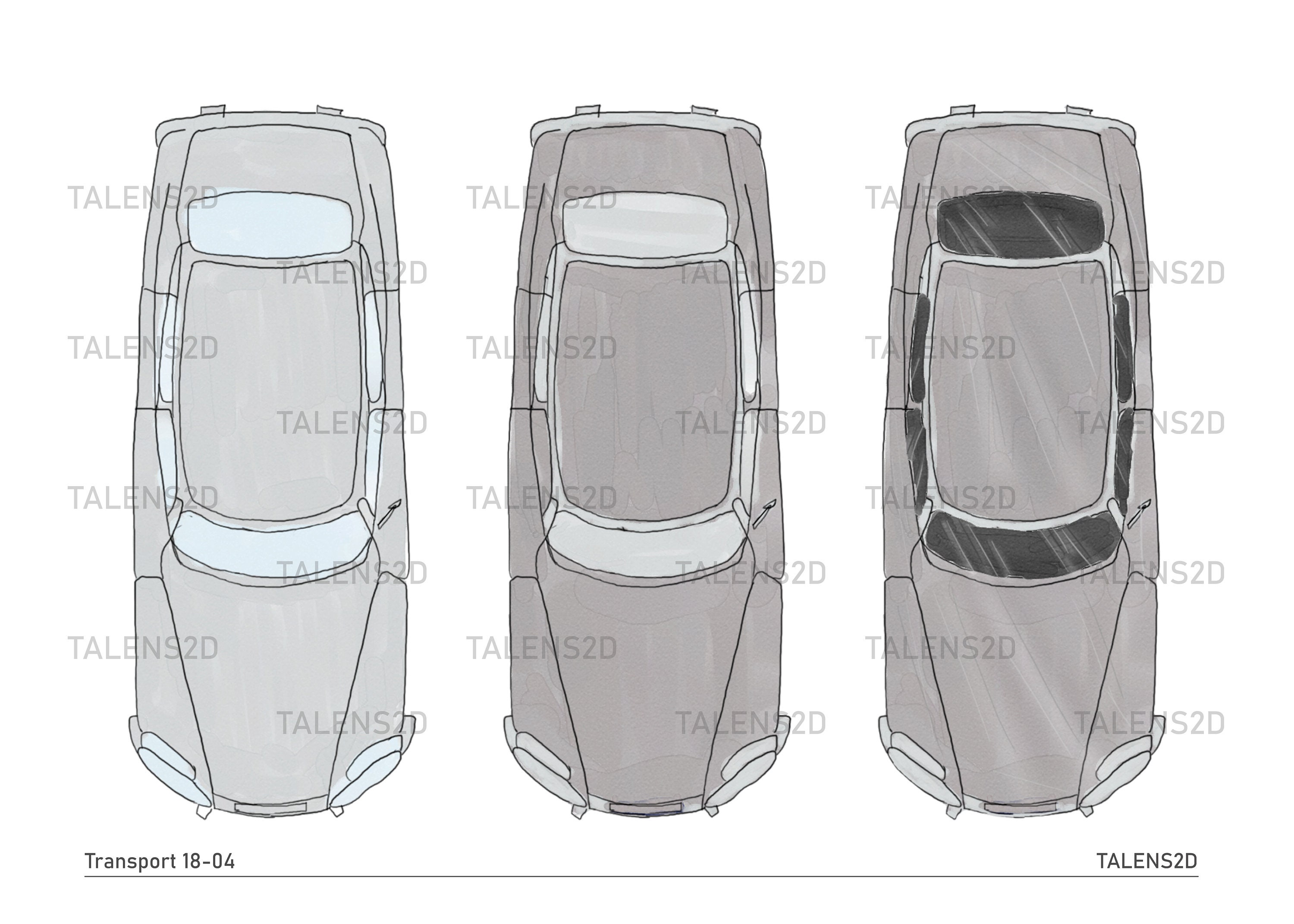 Car top view, 2D top view PNG for floor plan, PNG files for download ...
