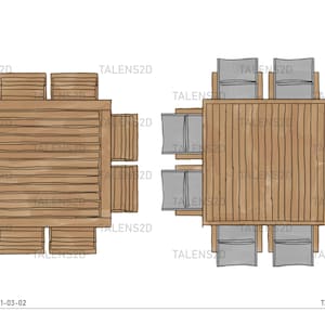 2D Garden Furniture Top View for Floor Plans (PNG Files) - Etsy
