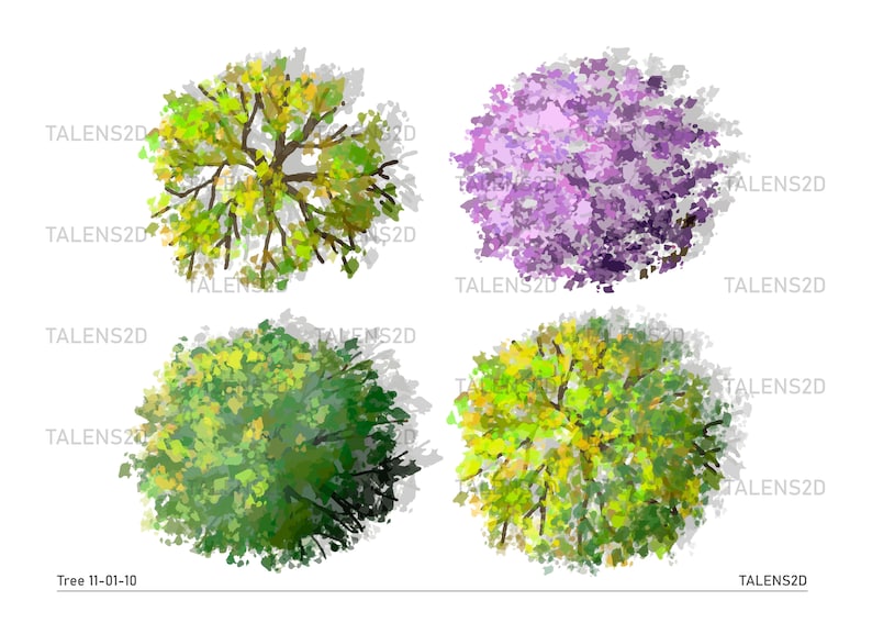 Tree Top View, 2D Landscape Clipart in PNG - Etsy